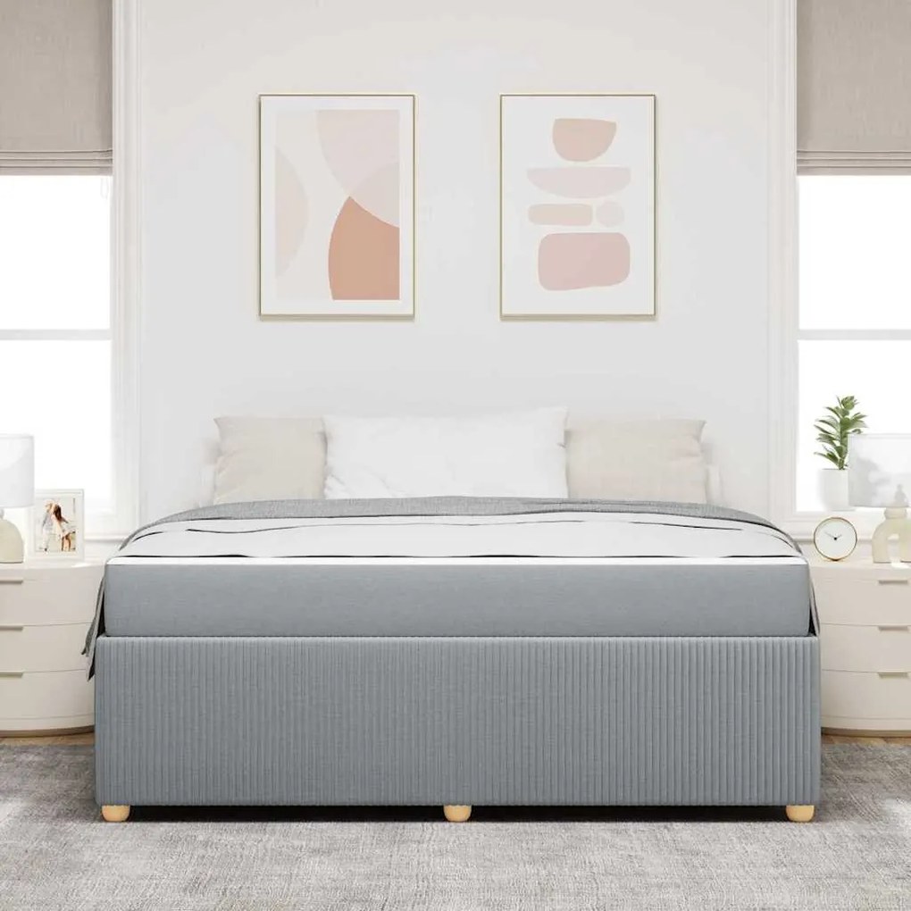 Rám postele Světle šedá 180 x 200 cm textil 3398418