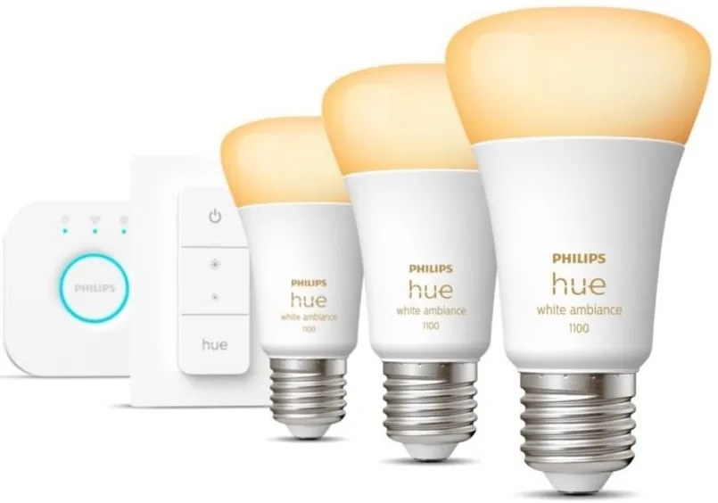 Led žárovka philips hue white ambiance 8w 1100 e27 starter kit