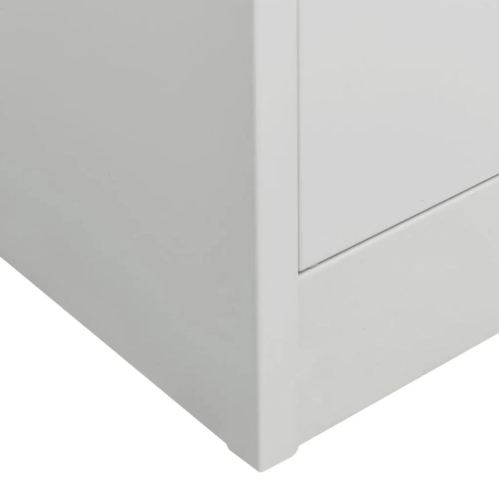 Šatní skříň světle šedá 80 x 50 x 180 cm ocel - Default Title