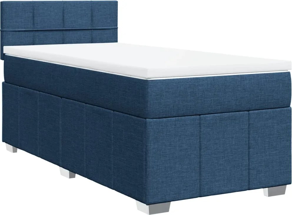 Box spring postel s matrací modrá 90x200 cm textil 3289257