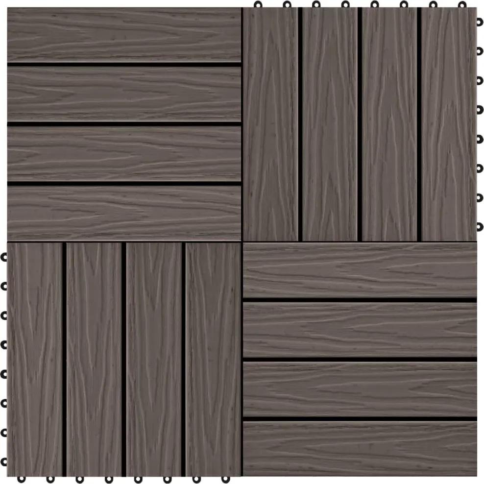 vidaXL Terasové dlaždice 11 ks WPC embosované 30 x 30 cm 1 m² [45035] Barva: Černá