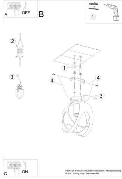 Sollux SL.1082 - Přisazený lustr TULOS 1xE27/60W/230V bílá