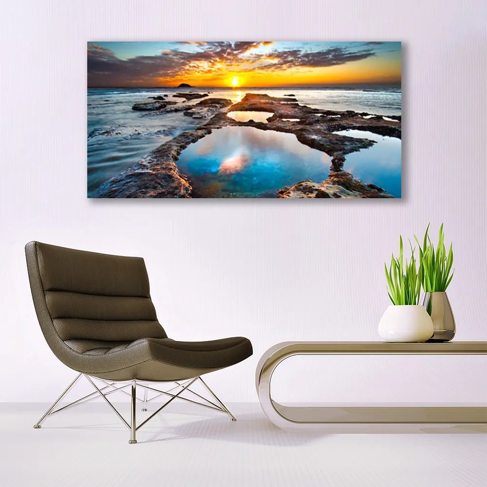 akrylový obraz Moře Slunce Krajina 120x60 cm