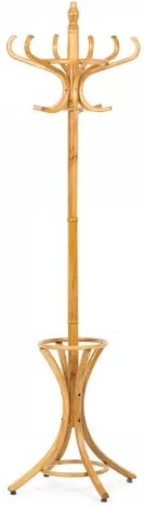 Věšák dřevěný stojanový masiv topol a bříza tmavý dub 185 cm F-2059 OAK
