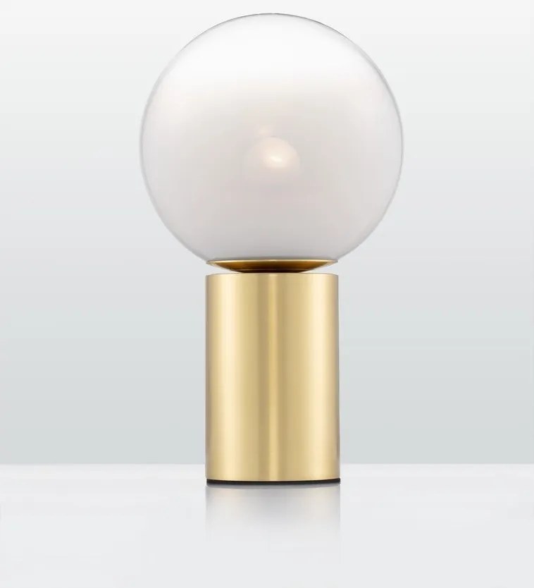 Bílá/ve zlaté barvě skleněná stolní lampa (výška 35,5 cm) Vita – Nova Luce