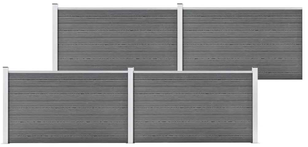 Zahradní plot WPC 699 x 106 cm šedý