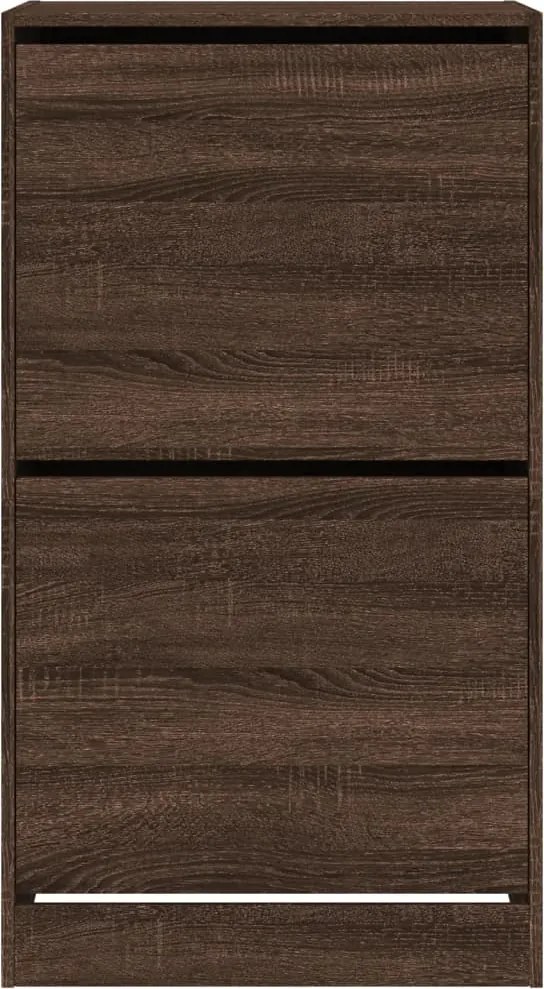 Botník se 2 výklopnými zásuvkami hnědý dub 60 x 42 x 108 cm 3214391
