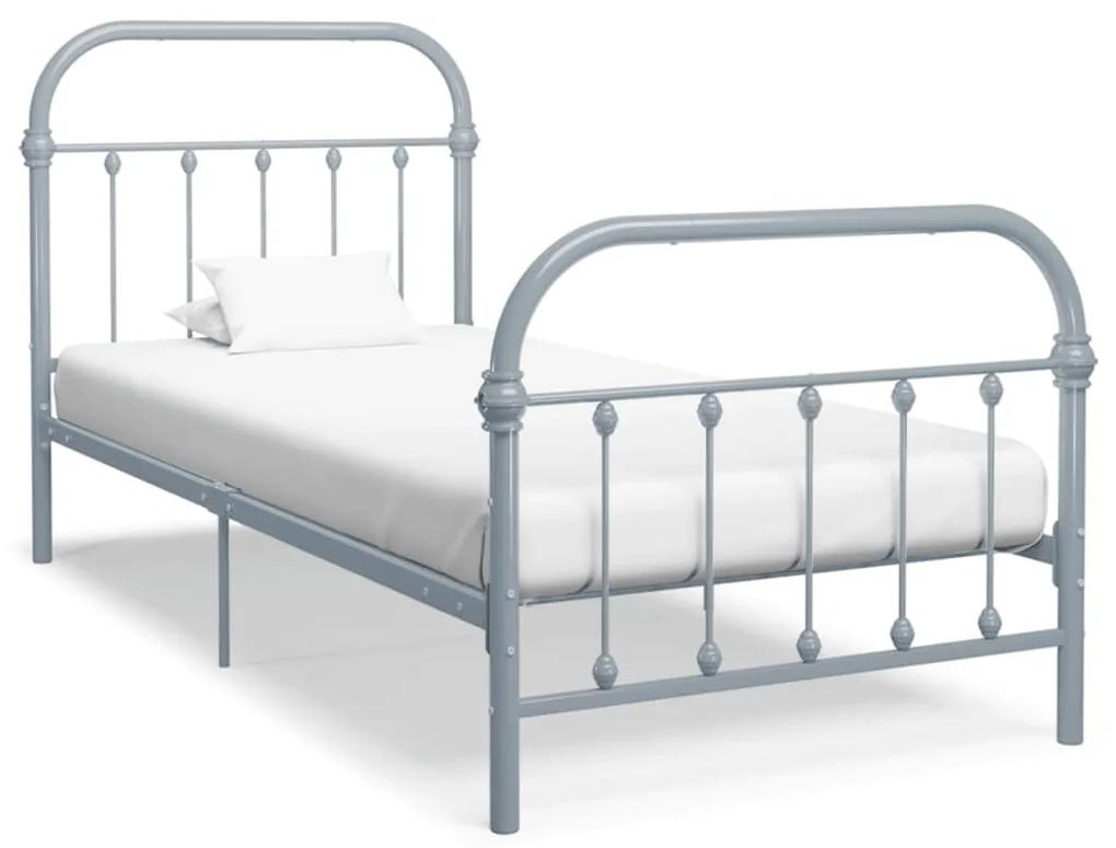 Rám postele šedý kov 100 x 200 cm - Default Title