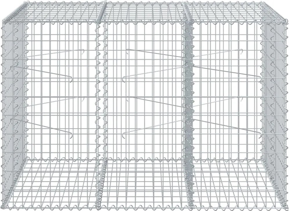 Gabionový koš s víkem 150 x 100 x 100 cm pozinkované železo 3295191