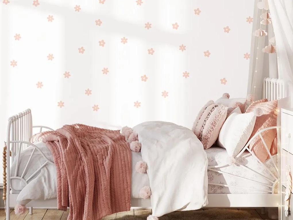 Pastelowe Love Samolepky na stěnu KVĚTINY růžové