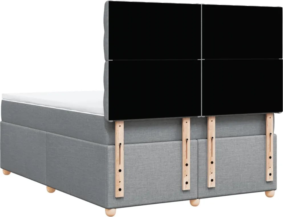 Box spring postel s matrací světle šedá 160 x 200 cm textil 3291338