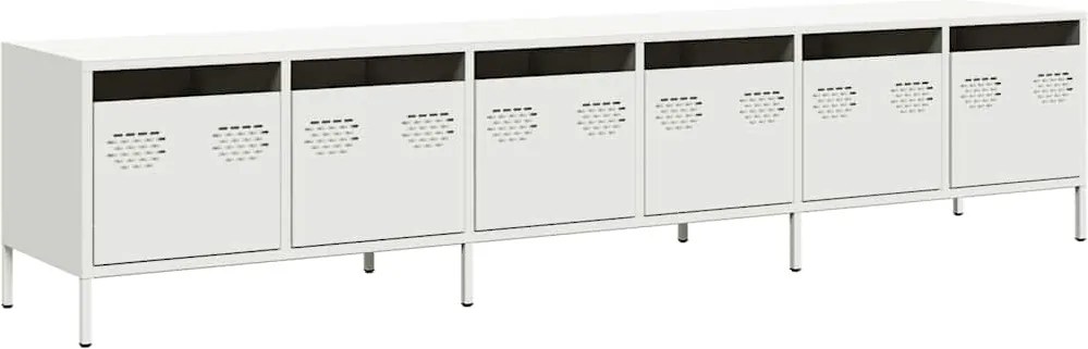 TV skříňka bílá 202 x 39 x 43,5 cm ocel válcovaná za studena 3307154