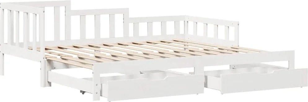 Válenda s přistýlkou a zásuvkami bez matrace bílá 90x190 cm 3302224