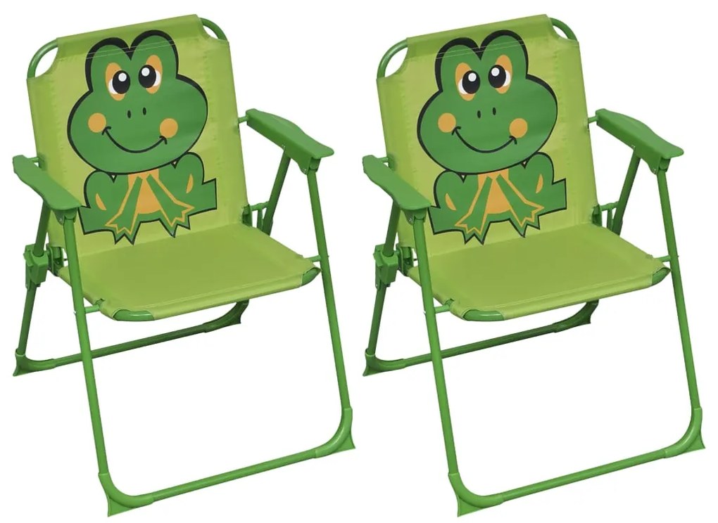 48102 vidaXL Dětské zahradní židle 2 ks zelené textil