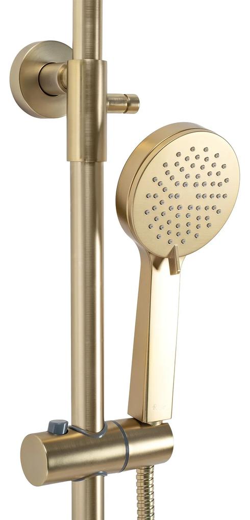 Sprchový komplet REA PAROT s termostatickou baterií, zlatý kartáčovaný