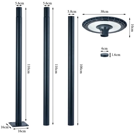 Brilagi - LED Venkovní pouliční lampa URBANSPARK LED/120W/230V antracit IP65