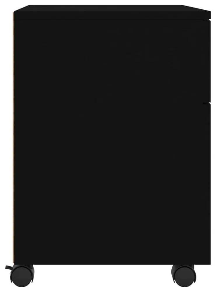 Petromila Mobilní kartotéka na kolečkách černá 45 x 38 x 54 cm kompozit