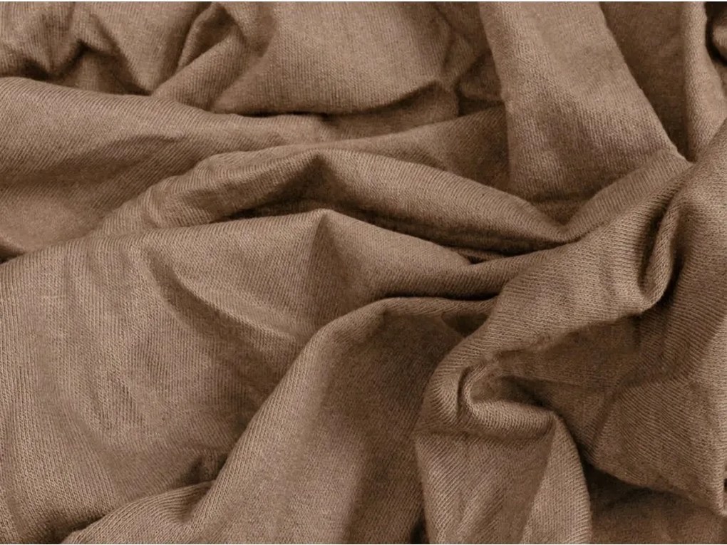 Jersey prostěradlo HIGHFIT hnědé 180 x 200 cm