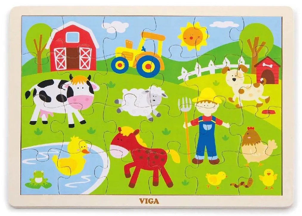 Dětské dřevěné puzzle Viga Farma