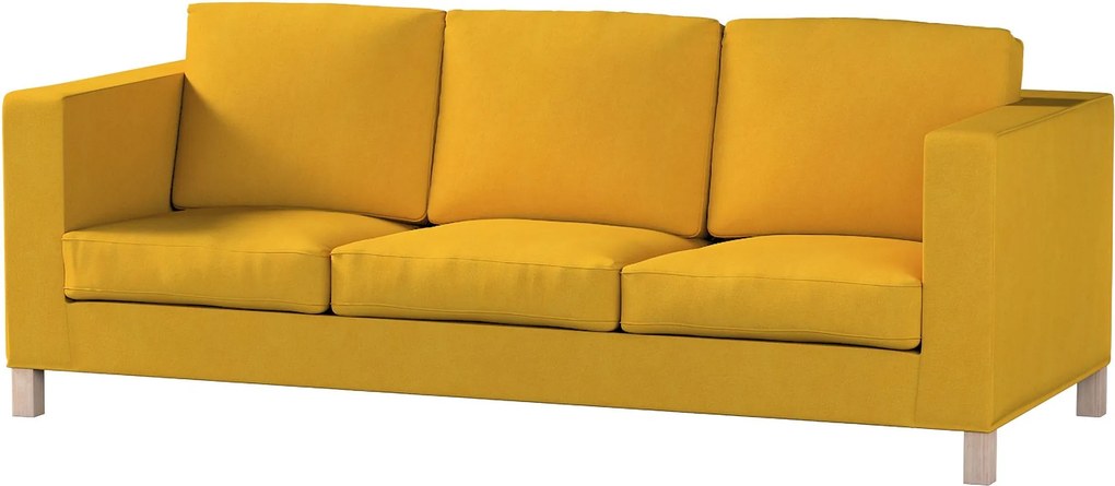 Potah na pohovku IKEA Karlanda 3-místná nerozkládací, krátký barva žlutá látka pletený vzor