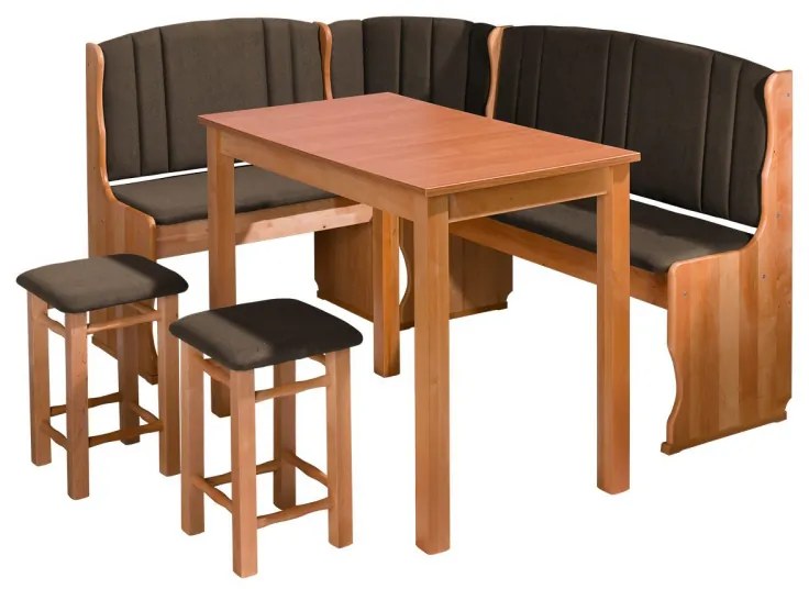 Kuchyňský kout + stůl se židlemi Soter II, Potah: Look 5, Barva dřeva: olše
