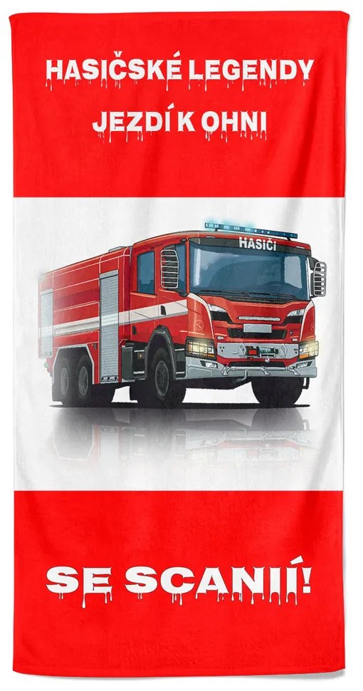 Osuška Hasičské legendy – Scania (Velikost osušky: 70x140cm)