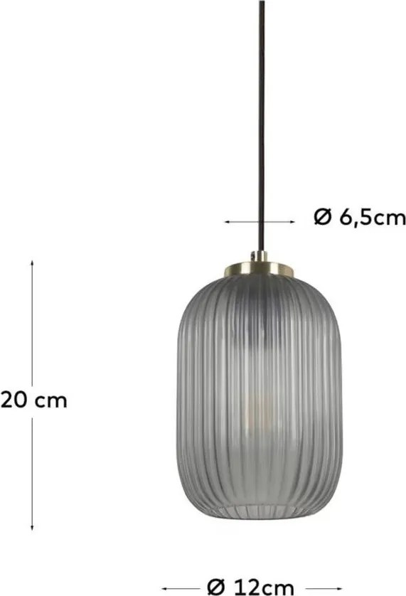 Stropní svítidlo ve zlaté barvě se skleněným stínidlem ø 12 cm Hestia – Kave Home
