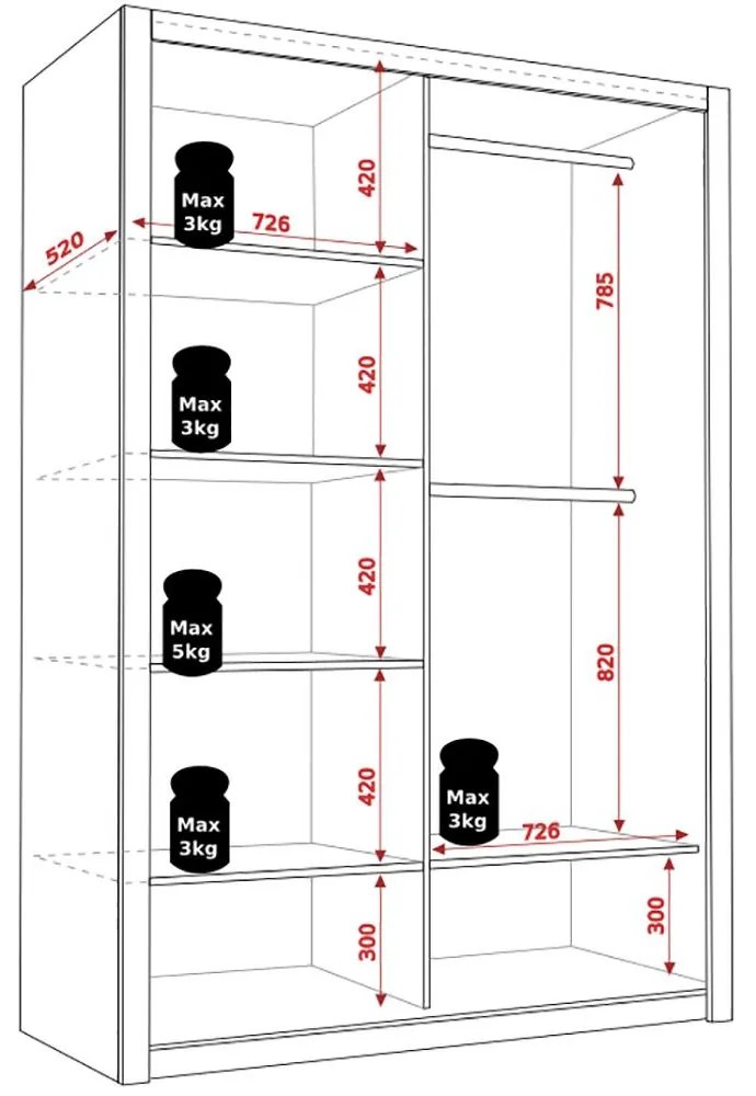 BONO a | šatní skříň | 180 cm | se zrcadlem | bílá