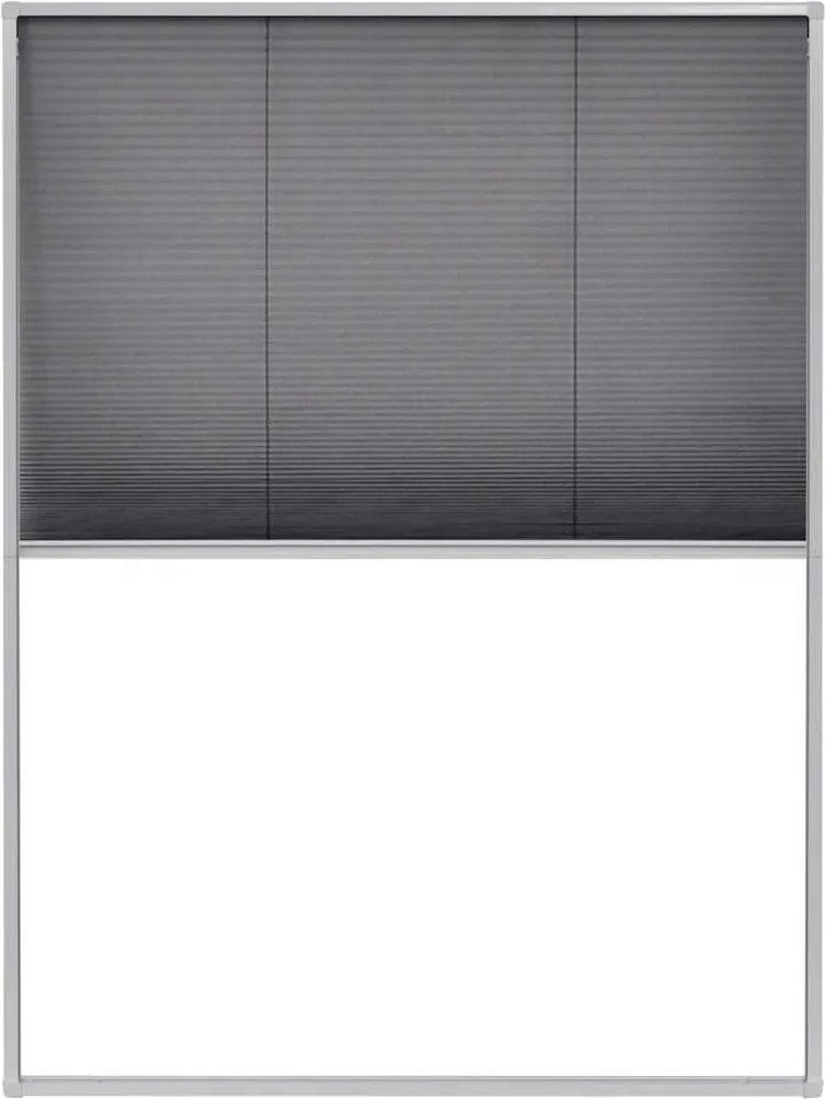 Plisovaná okenní síť proti hmyzu, hliník, 60x80 cm 142610