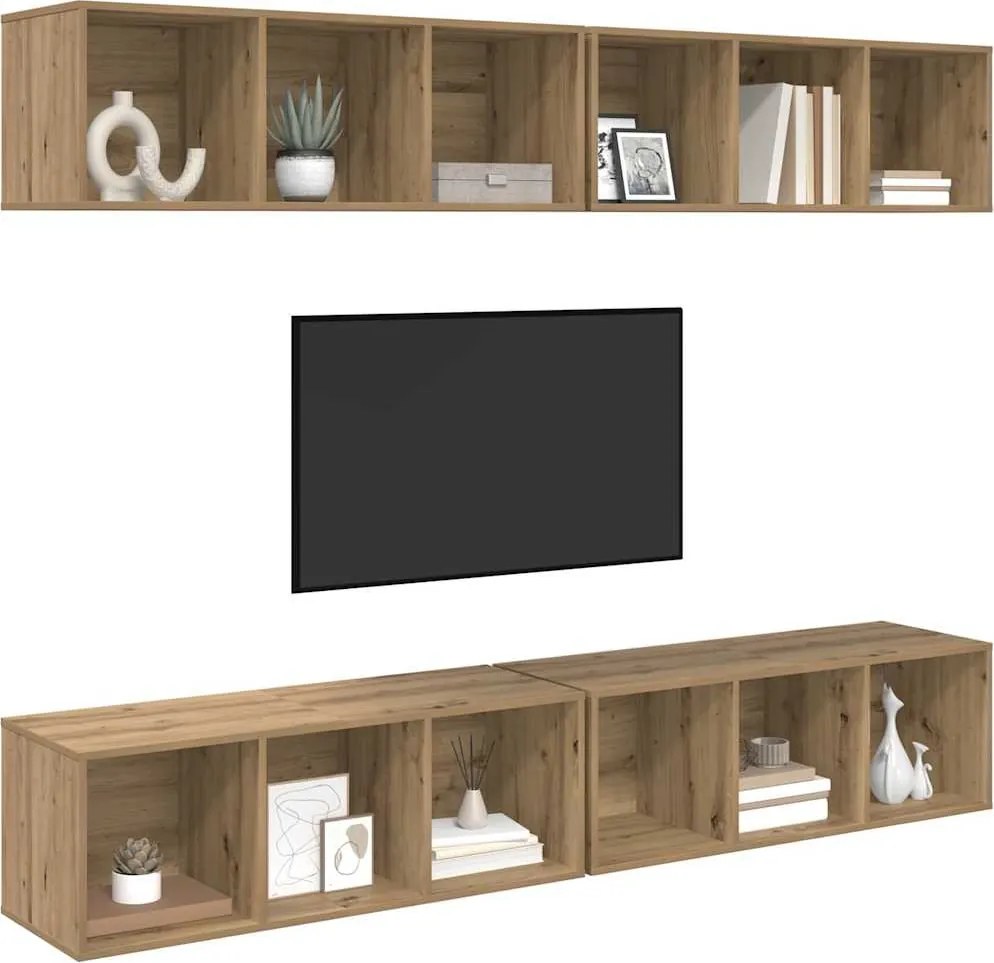 Sestava TV skříněk 4 ks Artisanový dub Kompozitní dřevo 3393536