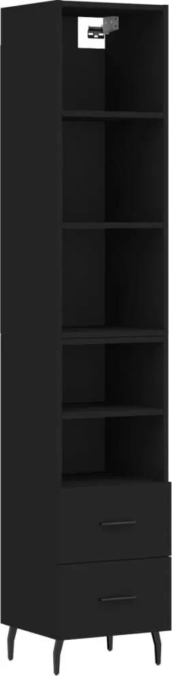 vidaXL Skříň highboard 34,5 x 34 x 180 cm kompozitní dřevo [3189782] Barva: Černá