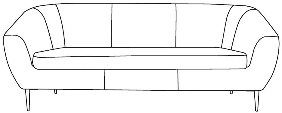 Trojmístná pohovka Olivio, lahvově zelená sametová látka