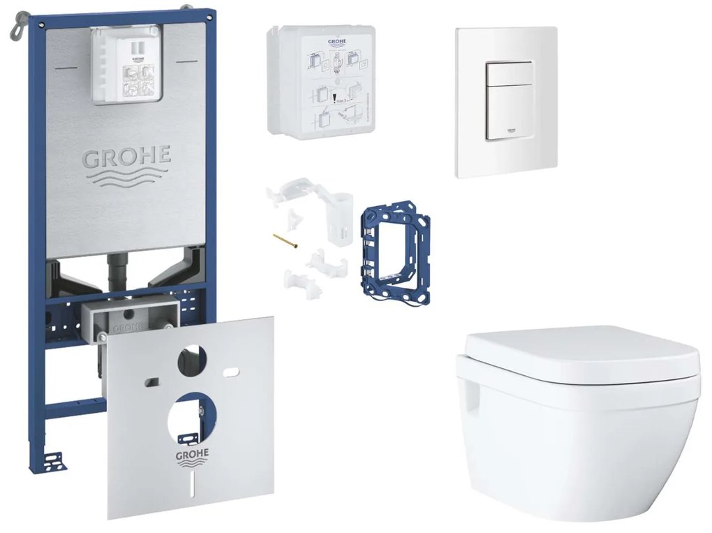 Grohe Rapid SLX - Set předstěnové instalace, klozetu, sedátka SoftClose, tlačítka Skate Cosmopolitan a sady pro vhazování tablet, alpská bílá SANI11BB3139