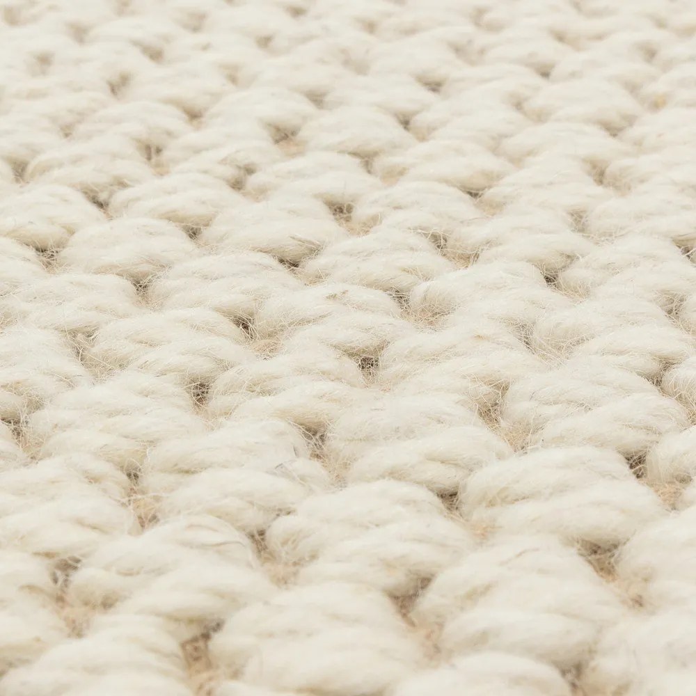 Krémový oboustranný/ručně tkaný koberec s příměsí vlny 80x160 cm Korra Double Loop – Asiatic Carpets