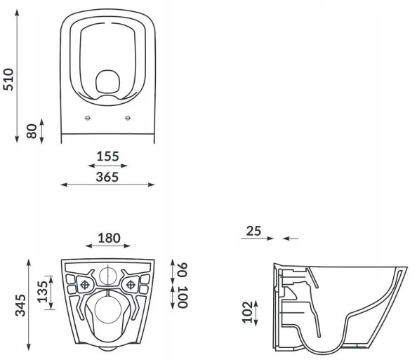 Cersanit S701-405-ECO - Závěsné WC s prkénkem CITY keramika/bílá