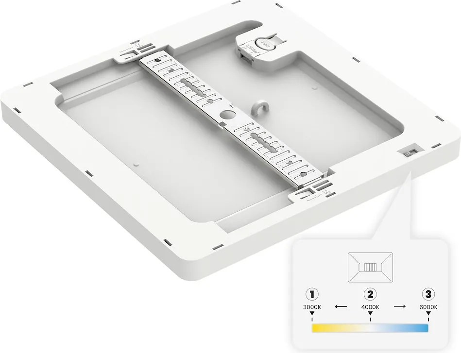 Stropní LED svítidlo Evora Square, 1x LED 18w, 3000-6000k, 3CCT, w