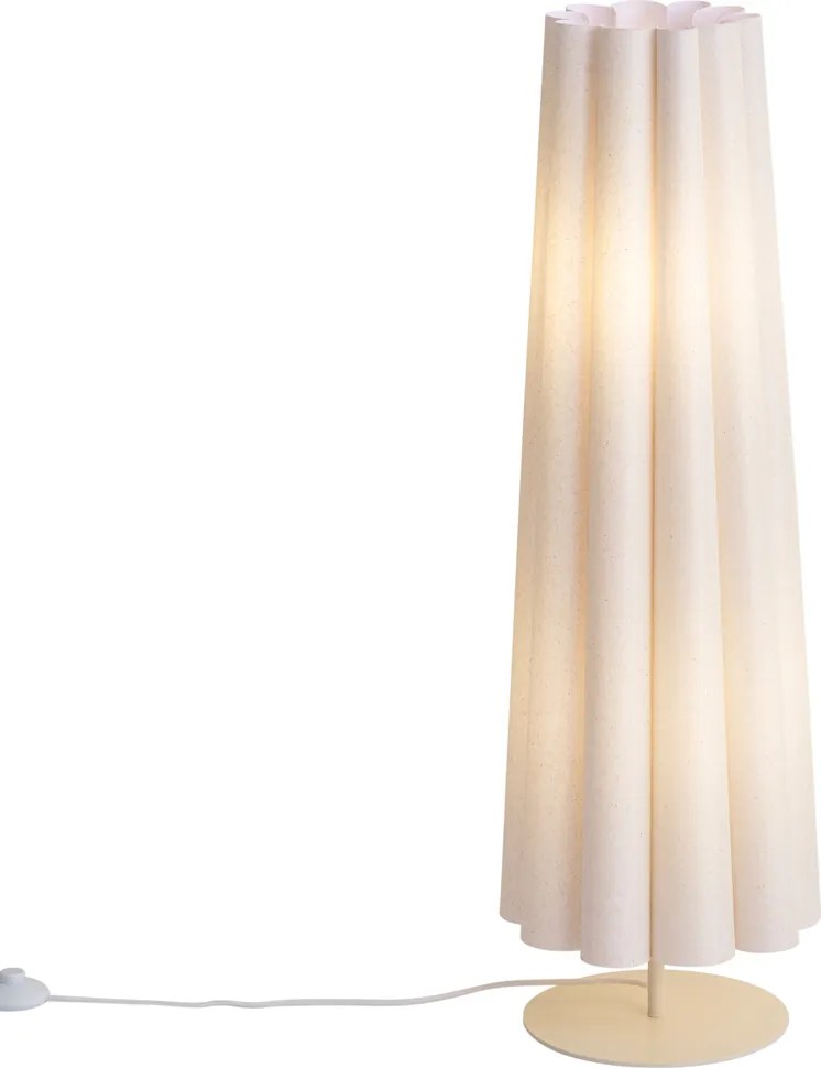 Japandi stojací lampa béžová s látkovým stínidlem 95 cm se 2 světly - Jenni
