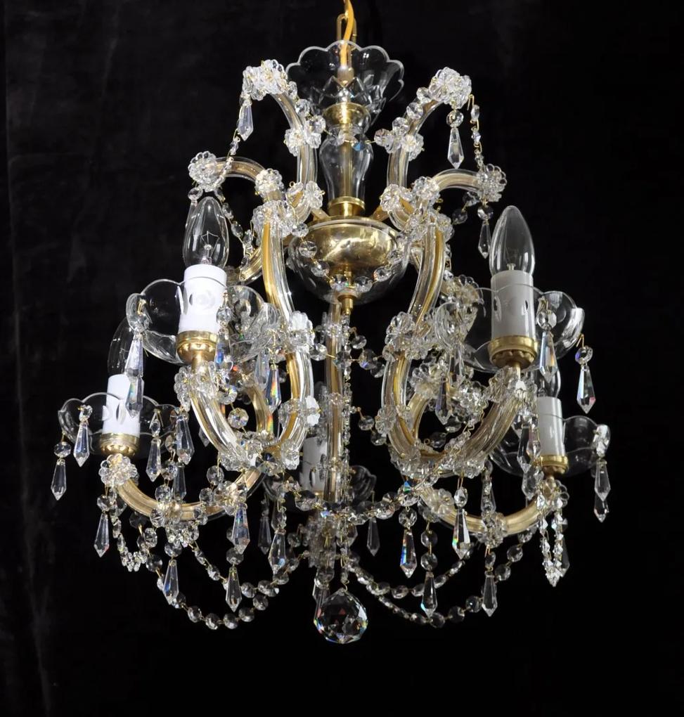 5 flames Maria Theresa crystal chandelier with cut crystal pears