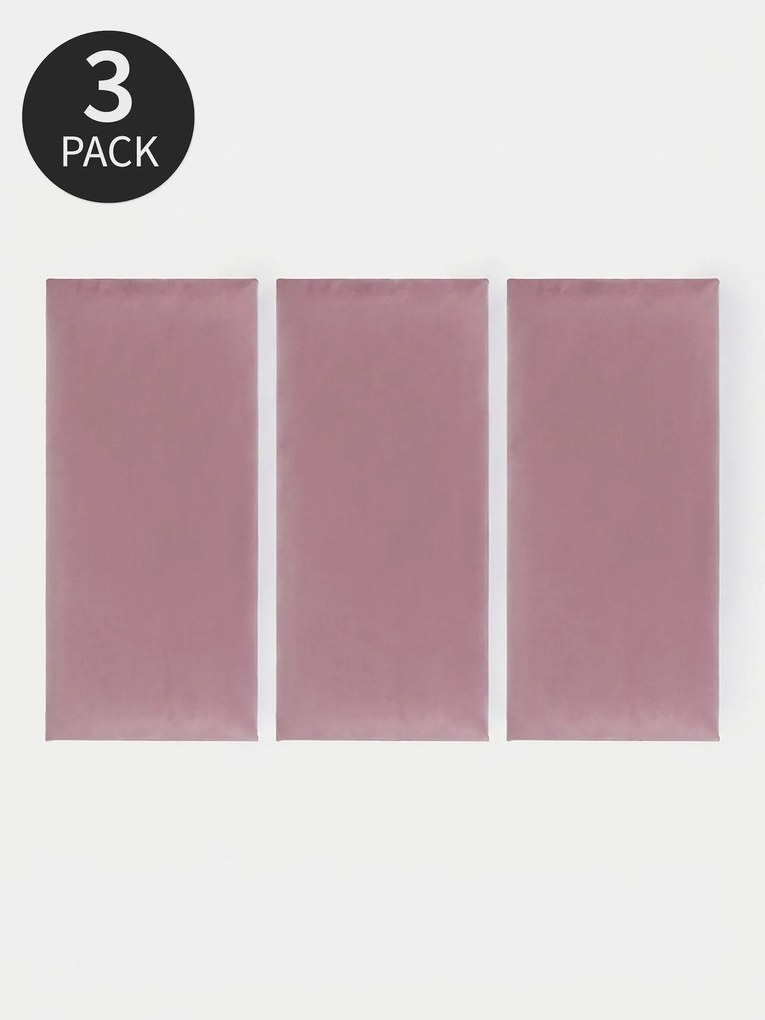 Sinsay - Obdélníkové čalouněné panely 3 pack - pastelová růžová