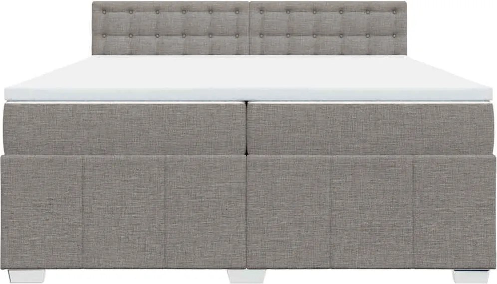 Box spring postel s matrací taupe 200x200 cm textil 3289493