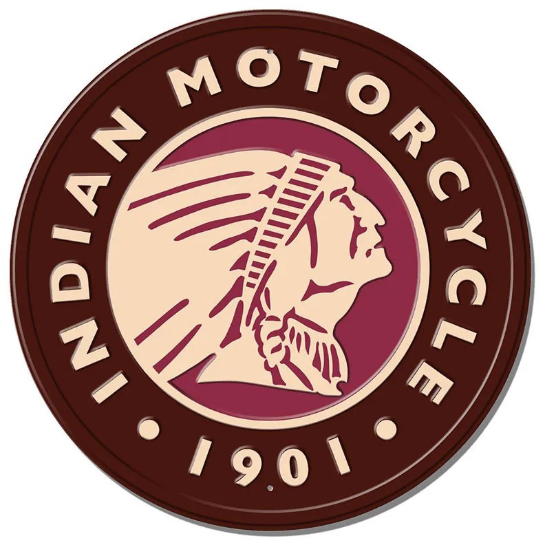 Plechová cedule Indian Logo Round 30 cm