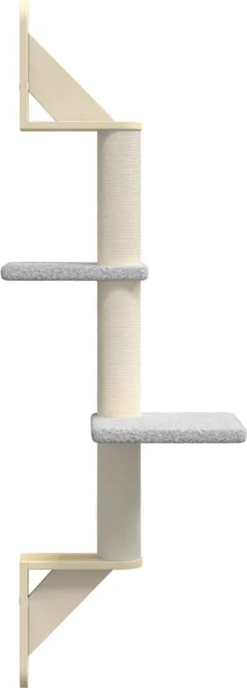 Nástěnné škrabadlo pro kočky se sloupkem světle šedé 108 cm 172411