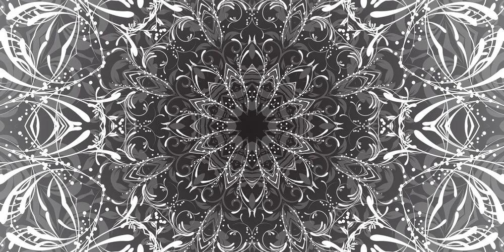 Obraz černobílá rozeta Varianta: 100x50
