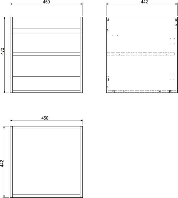 Mexen Rivel, koupelnová skříňka 45 cm, 1 dvířka, s drážkami, grafitová matná, 91A21-04547-1-BF66