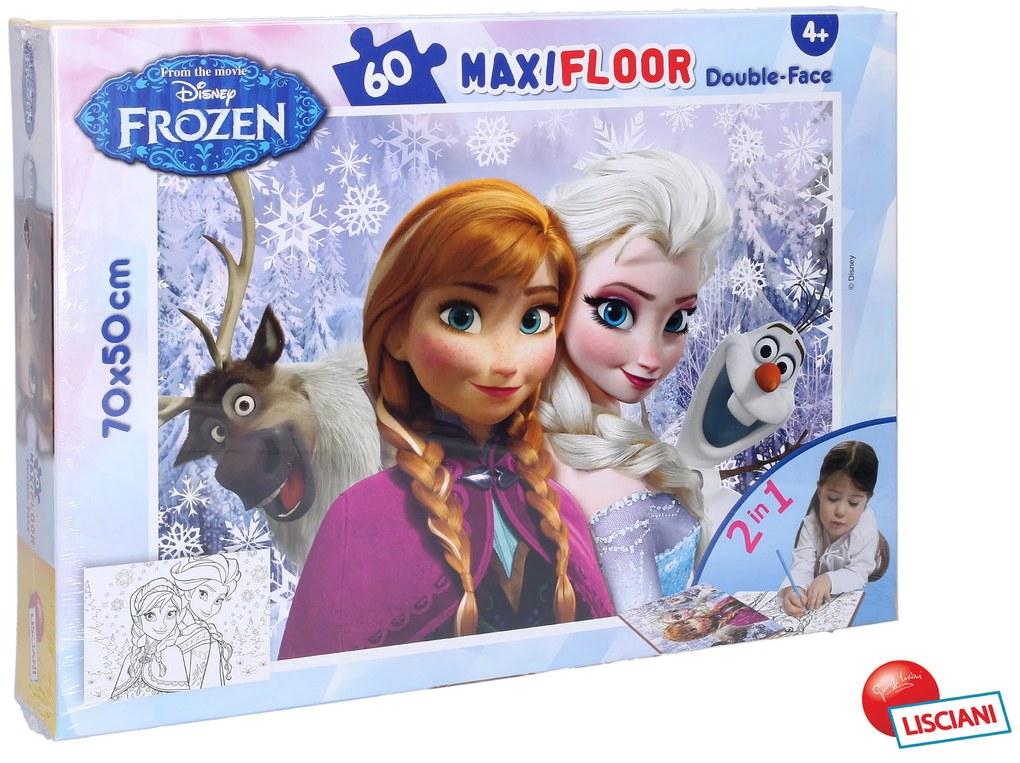 Lisciani Frozen Puzzle Maxi 60 Elsa a Anna oboustranné 70x50 cm