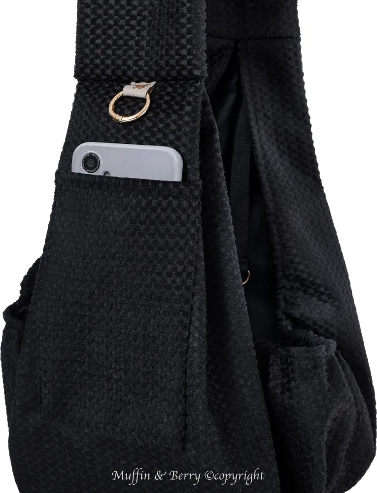 Muffin&Berry Cestovní taška Crossbody pro psy Sawyer černá Velikost: M