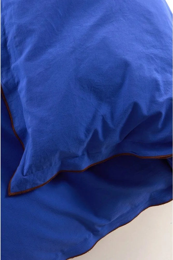 Modré/hnědé povlečení na jednolůžko z bavlněného perkálu 140x200 cm Pivot – Jotex