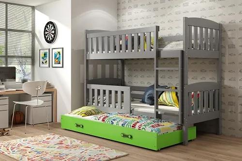 BMS Group Dětská patrová postel s přistýlkou KUBUS grafit Velikost postele: 190x80 cm, Barva šuplíku: Grafit