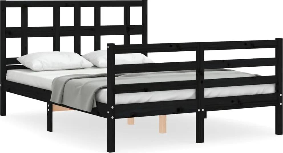 vidaXL Rám postele s čelem 120 x 200 cm masivní dřevo [3194828] Barva: Bílá