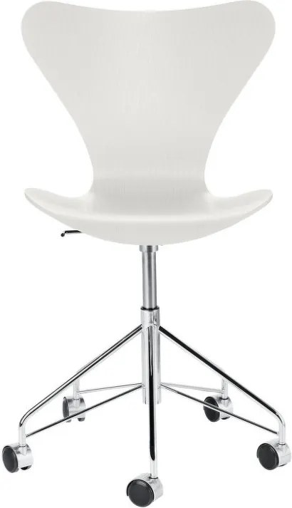 Fritz Hansen Židle Series 7 s otočnou podnoží, white / chrom